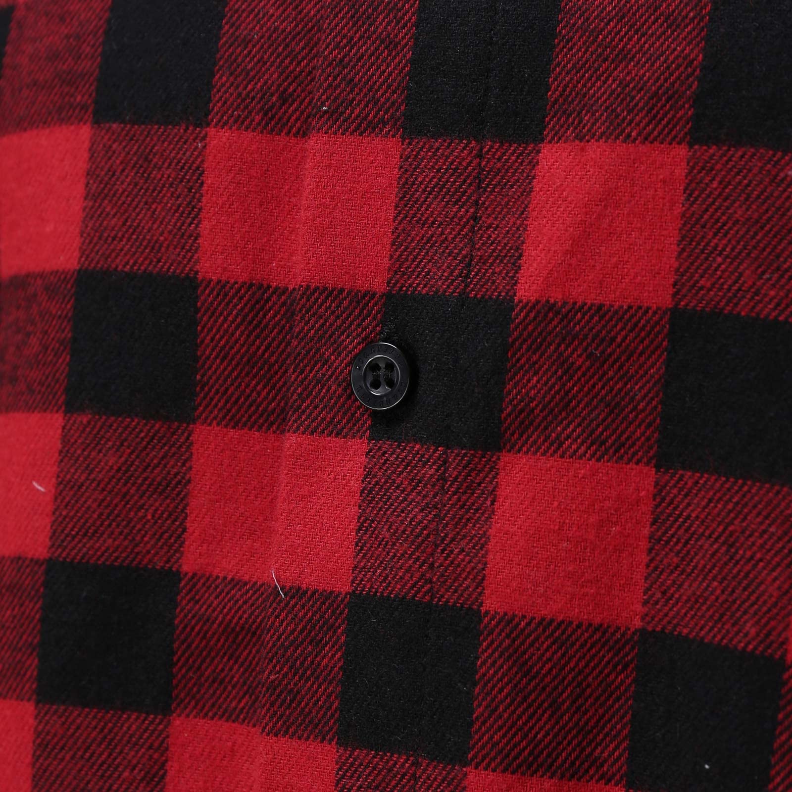 Burband Mens Fashion Short Sleeve Flannel Shirts Slim Fit Causal Button Down Plaid Designer Shirts Camisas de Hombre Red