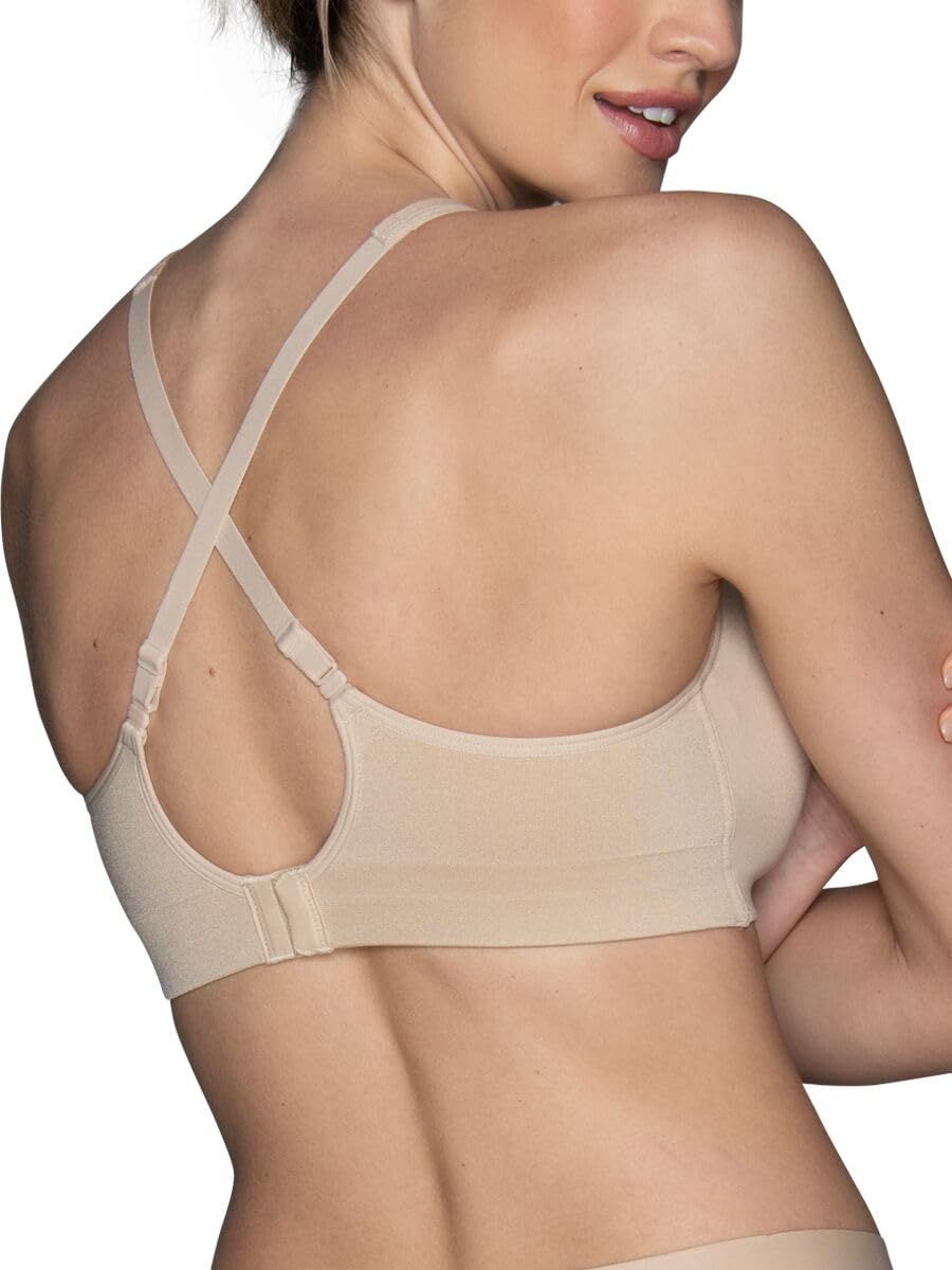 Vanity Fair Women's Wireless Bra, Soft Smoothing Fabrics, Simple Sizing Available S-3XL, Breathable Cups-Neutral, Large