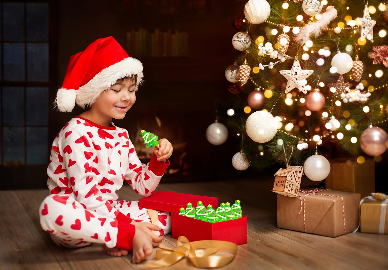 Fruidles Christmas Tree Lollipop, Candy Canes Suckers, Mixed Fruit Flavor, Individually Wrapped Lollipops (12-Pack)