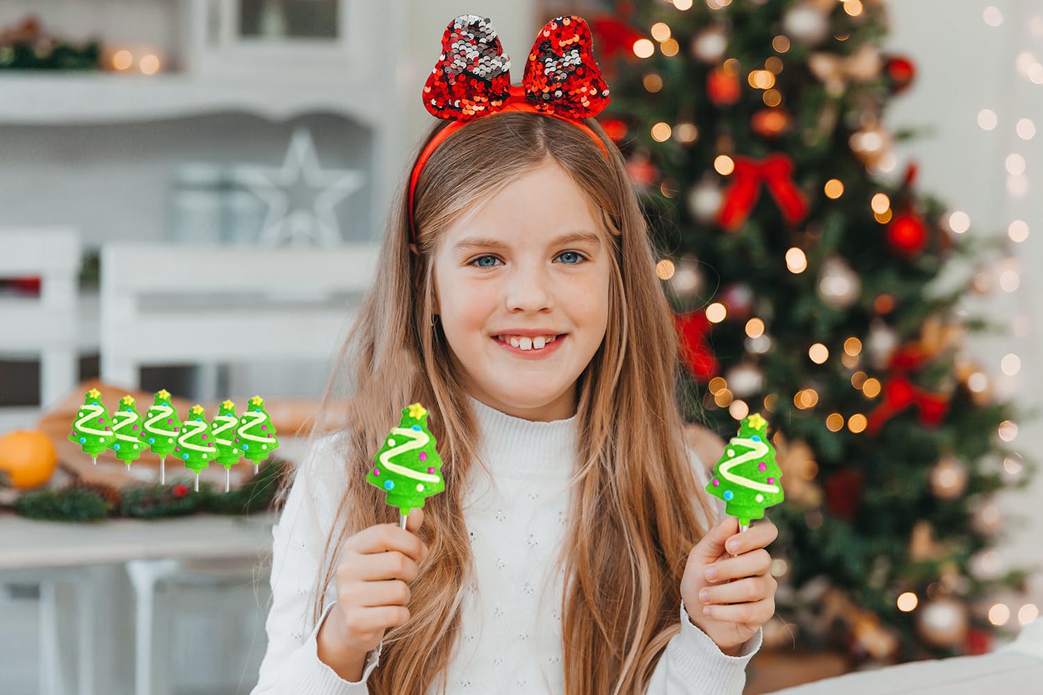 Fruidles Christmas Tree Lollipop, Candy Canes Suckers, Mixed Fruit Flavor, Individually Wrapped Lollipops (12-Pack)