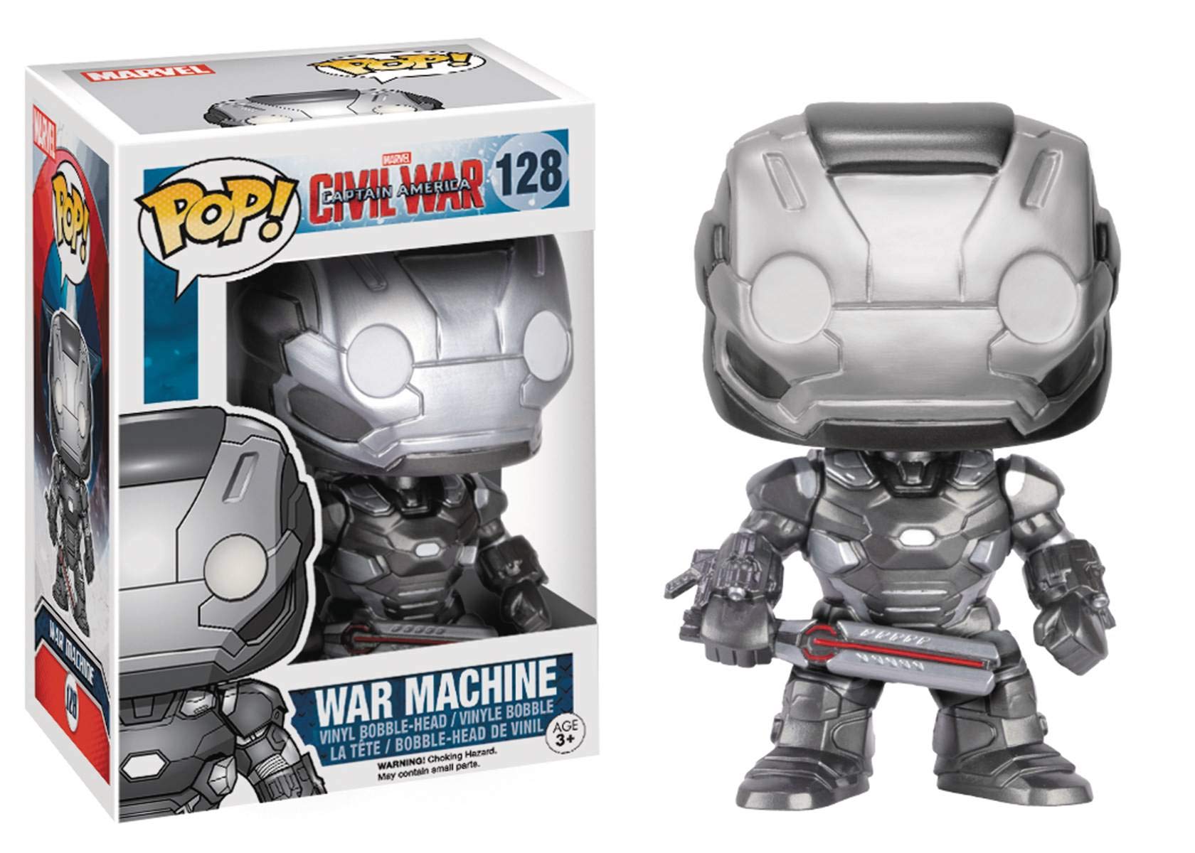 POP Marvel: Captain America 3: Civil War - War Machine Funko Pop! Vinyl Figure (Bundled with Compatible Pop Box Protector Case), Multicolored, 3.75 inches