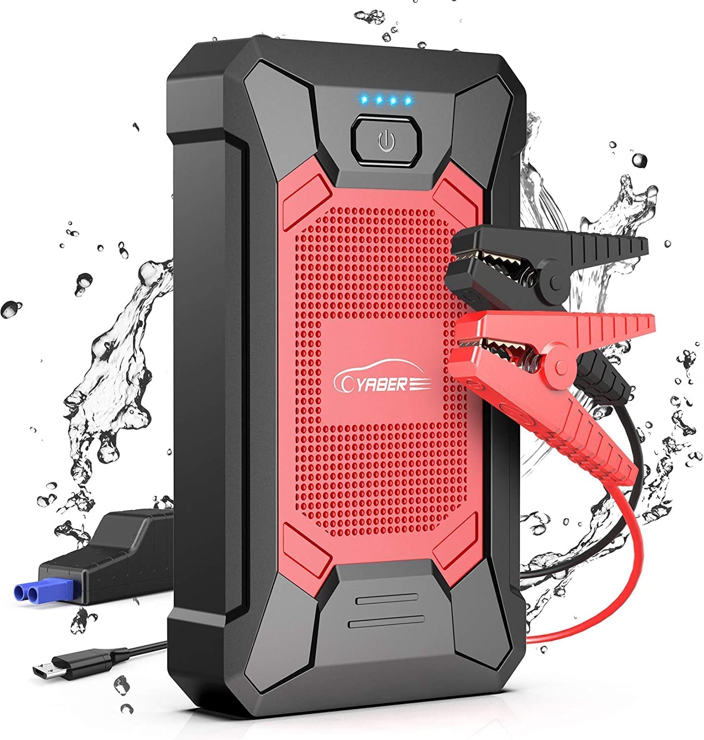 YABER Car Battery Jump Starter 4000A Portable Car Jump Starter Battery Pack (7.0L Gas/5.5L Diesel) 12V Jump Box Battery Jumper Starter Portable with Smart Safety Jumper Cables, LED Flashlight, Compact