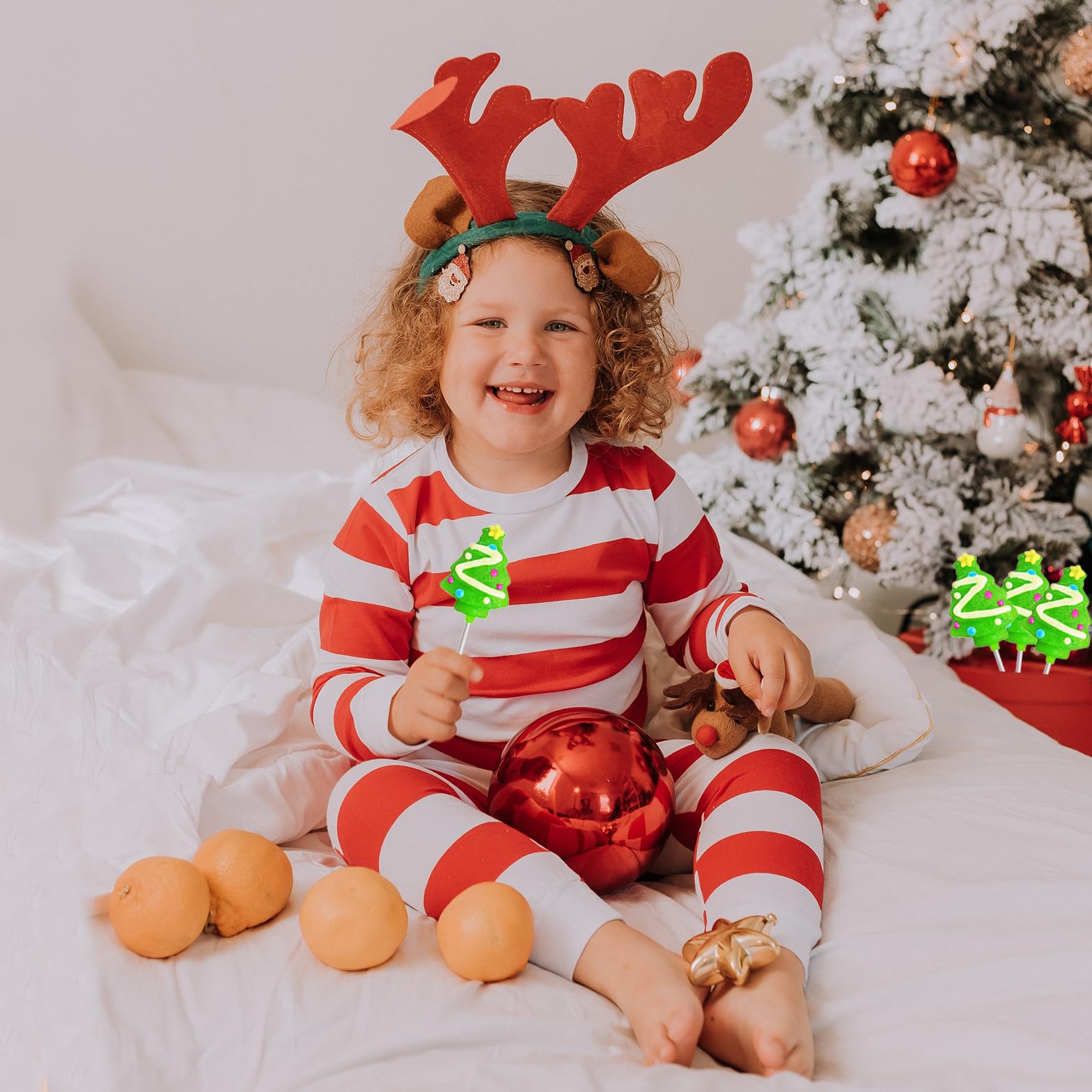 Fruidles Christmas Tree Lollipop, Candy Canes Suckers, Mixed Fruit Flavor, Individually Wrapped Lollipops (12-Pack)