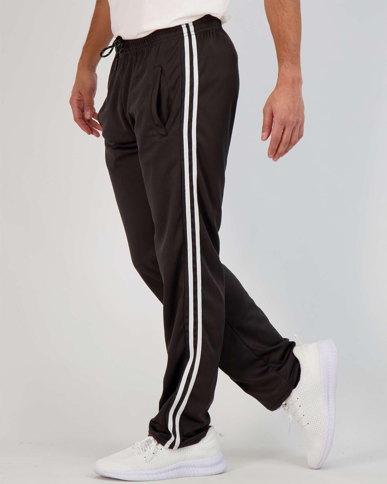 Real Essentials Men's Mesh Athletic Active Gym Workout Open Bottom Sweatpants Pockets Sports Training Soccer Track Running Casual Lounge Comfy Jogging Quick Dry Drawstring Pants- Set 5, XL,Pack of 3