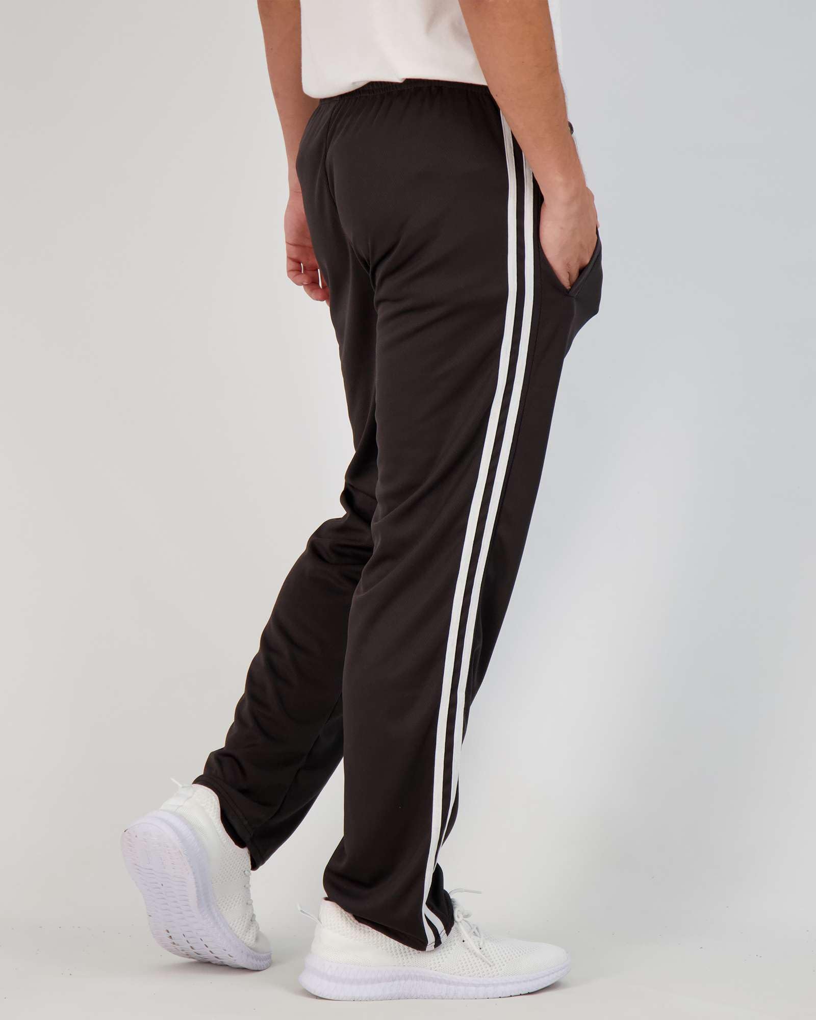 Real Essentials Men's Mesh Athletic Active Gym Workout Open Bottom Sweatpants Pockets Sports Training Soccer Track Running Casual Lounge Comfy Jogging Quick Dry Drawstring Pants- Set 5, XL,Pack of 3