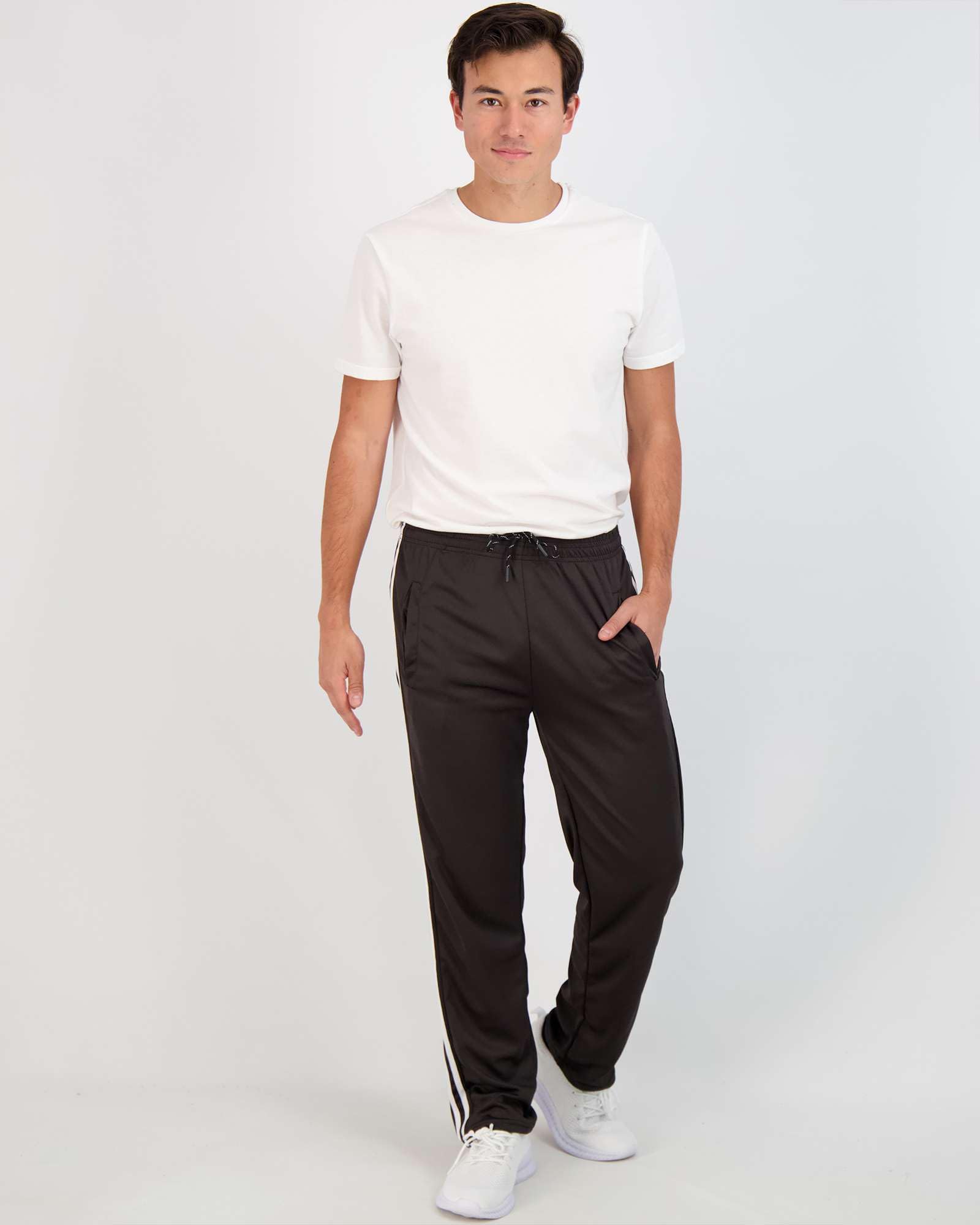 Real Essentials Men's Mesh Athletic Active Gym Workout Open Bottom Sweatpants Pockets Sports Training Soccer Track Running Casual Lounge Comfy Jogging Quick Dry Drawstring Pants- Set 5, XL,Pack of 3