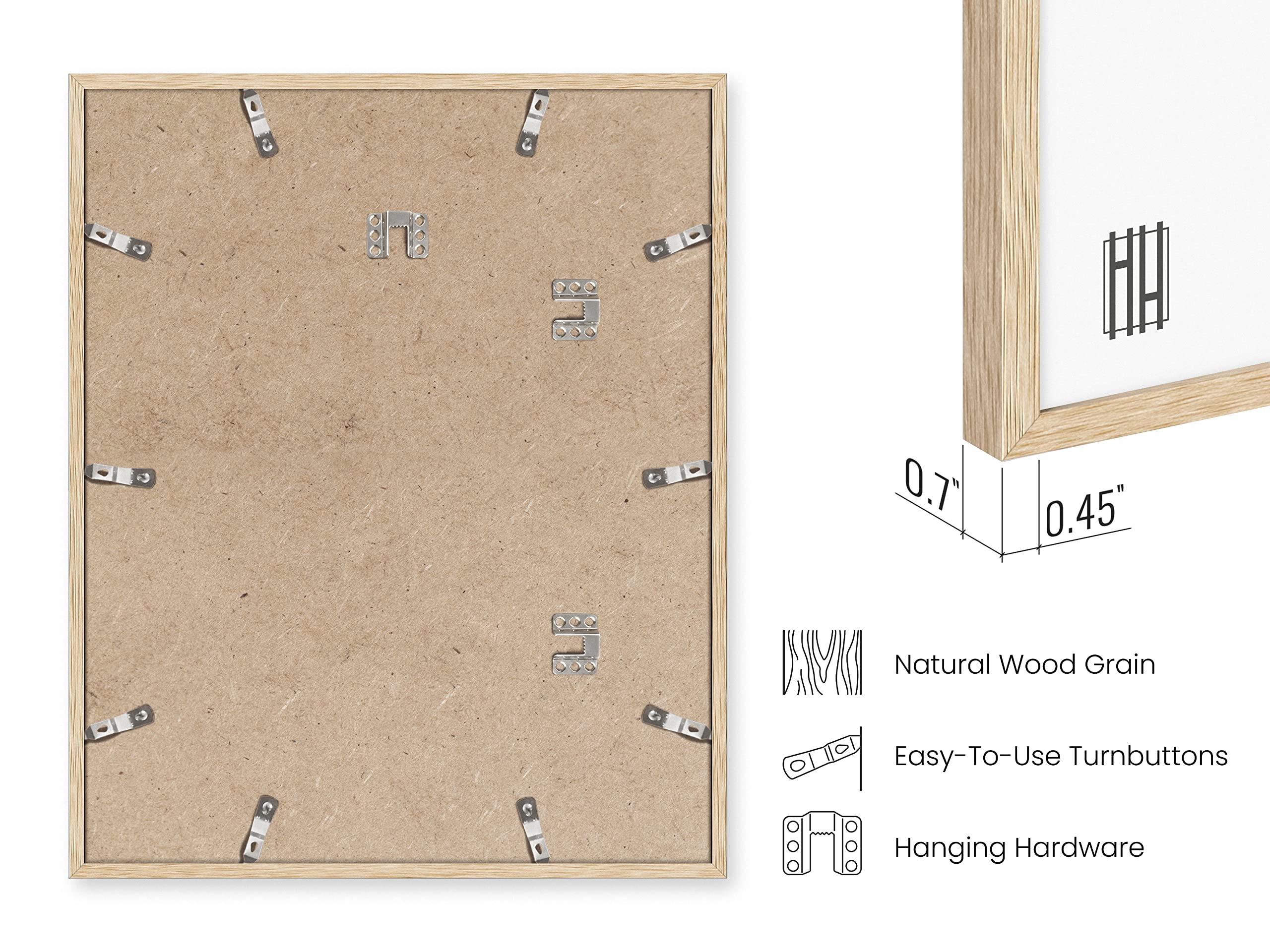 HAUS AND HUES 16"x20" Beige Natural Oak Wood Frames for Posters, 16x20 Frame Wood, 16x20 Poster Frames for Wall, 16x20 Frame Light Wood, Picture Frames 20x16 (Beige Oak)
