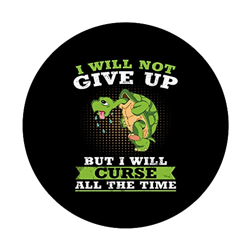 I Will Not Give Up Runner Turtle Running Jogging Carapace PopSockets Swappable PopGrip