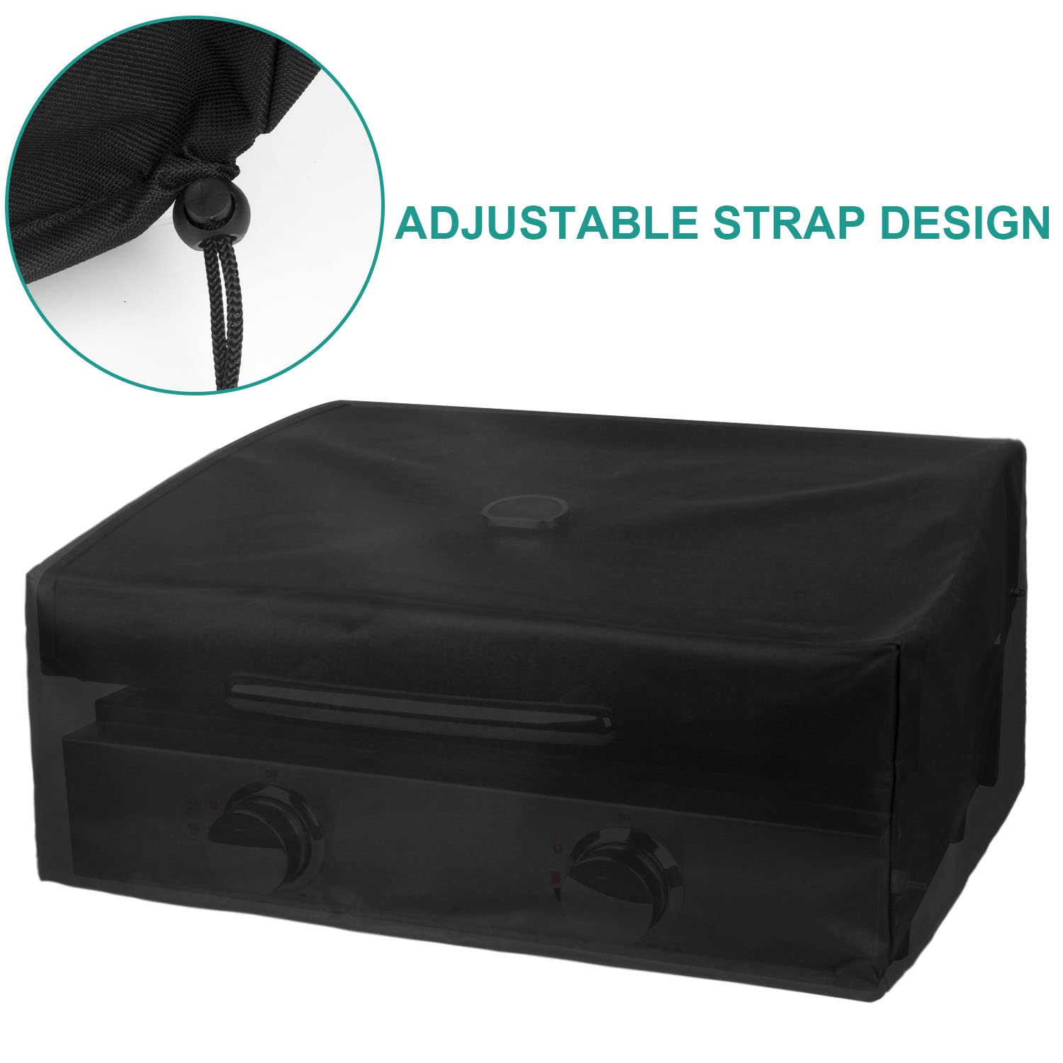 5011 Hard Cover Hood with Temperature Gauge for Blackstone 22 inch Table Top Griddle, Griddle Lid and Heavy Duty Grill Cover & Bag for Blackstone 22" Table Top Griddles, Black