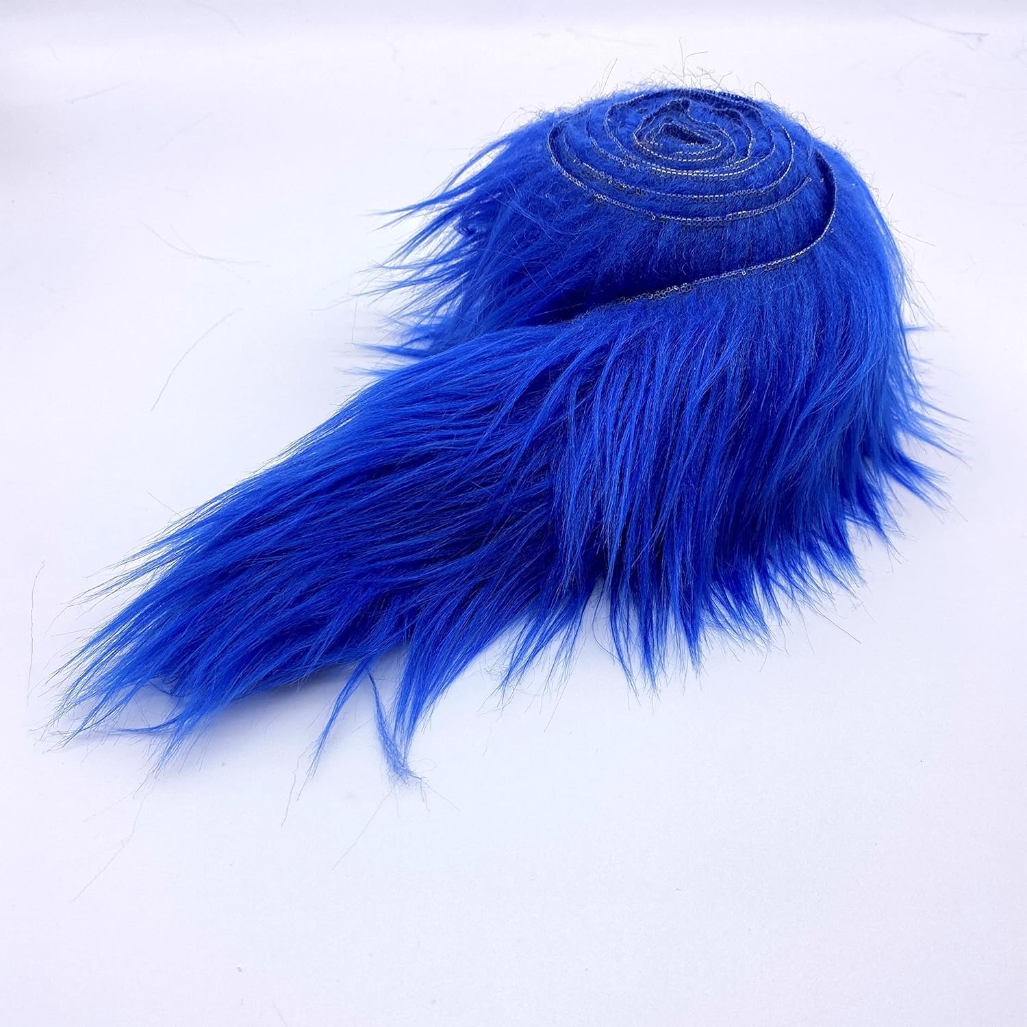 Ice Fabrics Craft Faux Fur Fabric Pre Cut Rolls - 2"x60" Fur Ribbon Mohair Fabric Strips - Super Soft and Fuzzy - Perfect for Crafts, Costumes & Decoration - Royal Blue - 2x60