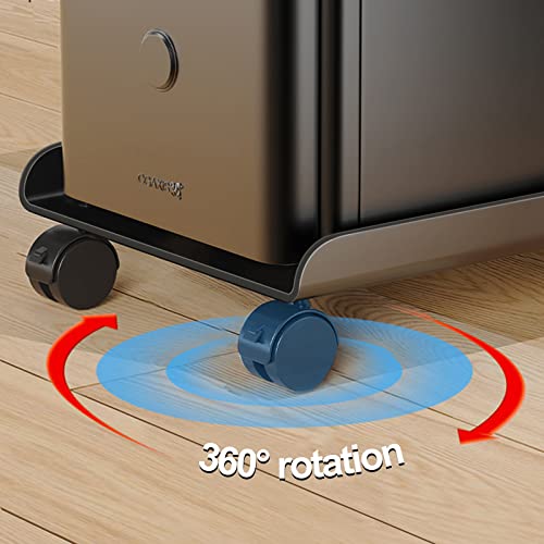 Deston Computer Tower Cart CPU Metal Rolling Stand, Mobile PC Cart Holder, Desktop ATX-Case Rolling Dolly on Casters, Computer Host Stand with Brake Wheels Under Home Office Desk, Black