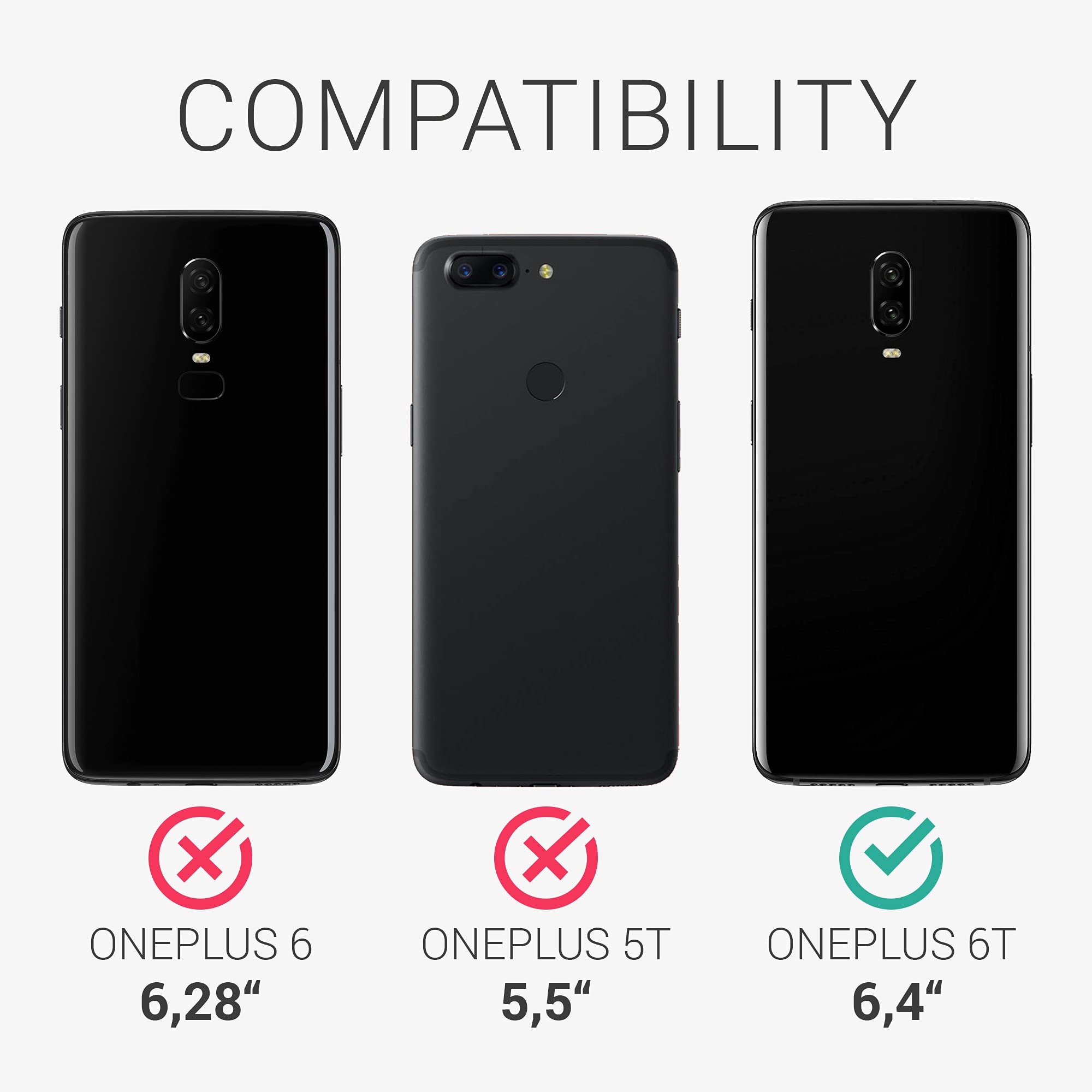 kwmobile Case Compatible with OnePlus 6T Case - TPU Silicone Phone Cover with Soft Finish - Caribbean Blue