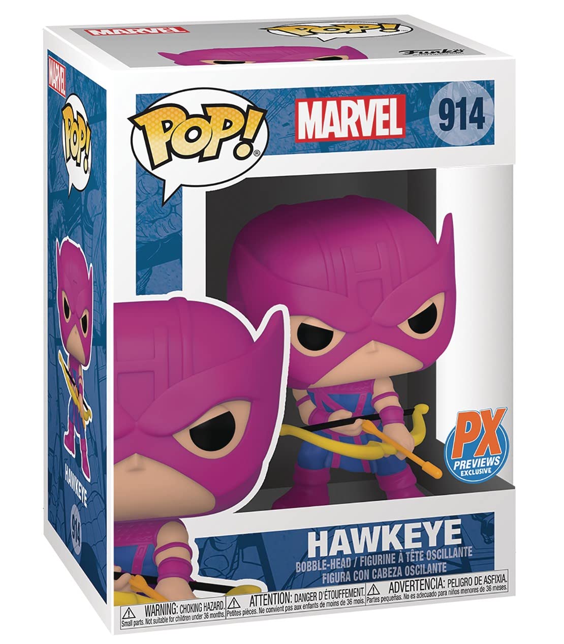 Funko POP Marvel: Avengers - Classic Hawkeye (PX Previews Exclusive) Pop! Vinyl Figure (Bundled with Compatible Pop Box Protector Case), Multicolored, 3.75 inches