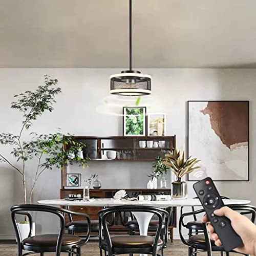 Atocif Bladeless Ceiling Fan with Light, Caged Ceiling Fan with LED Light, Ceiling Fans with Lights Remote Control, Dimmable, low-noise, Timing, for Bedroom, Living Room, Kitchen
