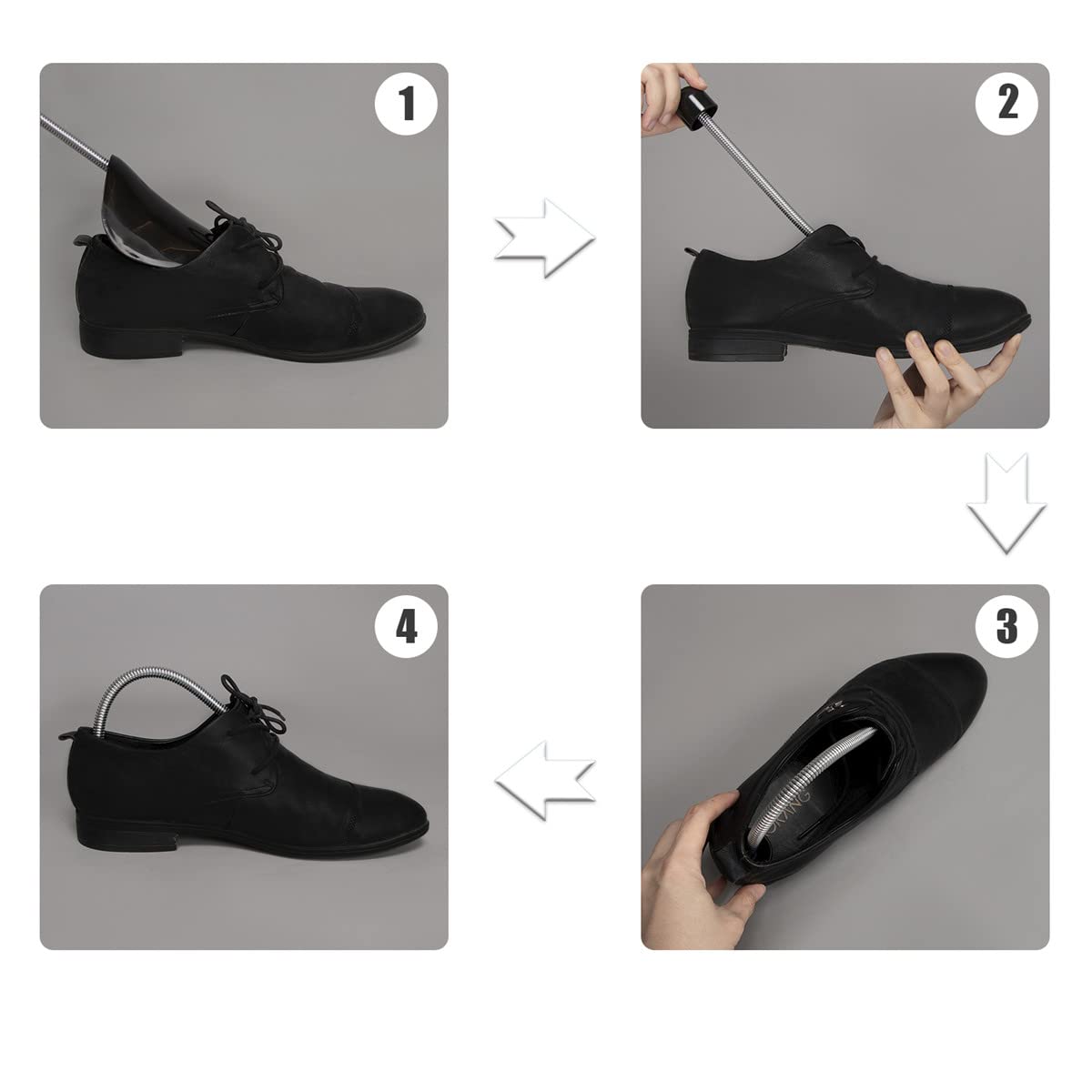 Ahberxig 10 Pairs Plastic Shoe Trees for Men (Black)