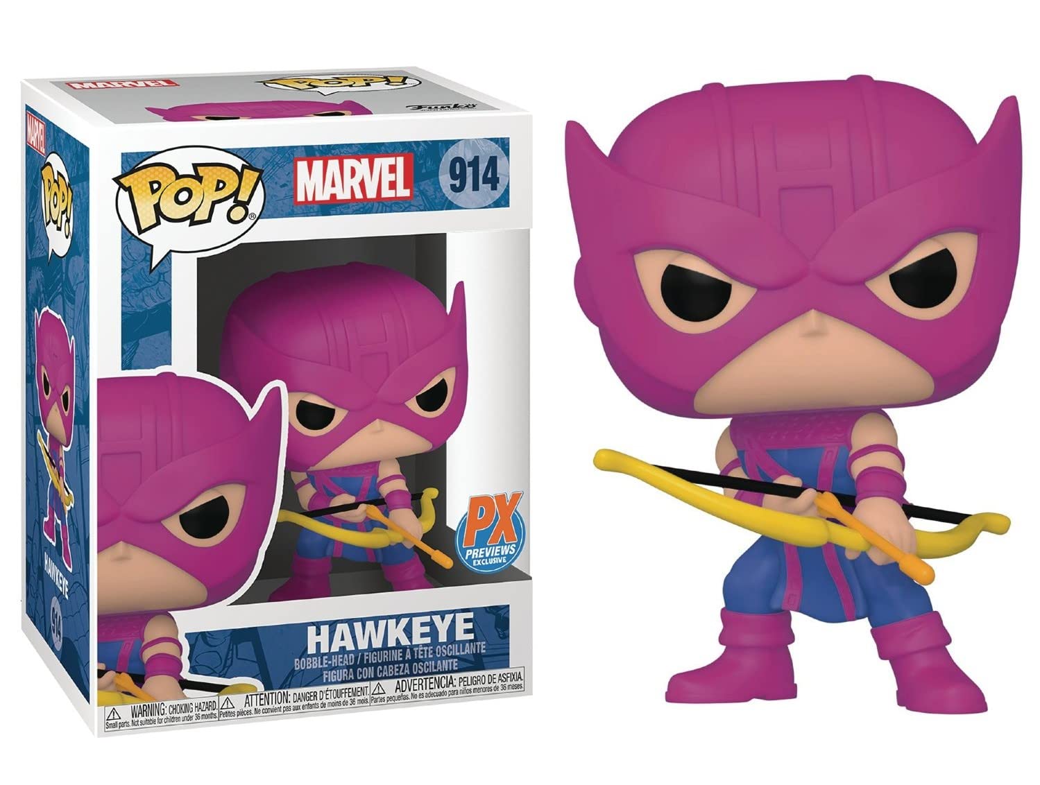 Funko POP Marvel: Avengers - Classic Hawkeye (PX Previews Exclusive) Pop! Vinyl Figure (Bundled with Compatible Pop Box Protector Case), Multicolored, 3.75 inches