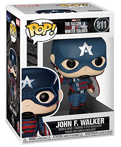 POP Marvel: Falcon and The Winter Soldier - John F. Walker as Captain America Funko Pop! Vinyl Figure (Bundled with Compatible Pop Box Protector Case), 3.75 inches