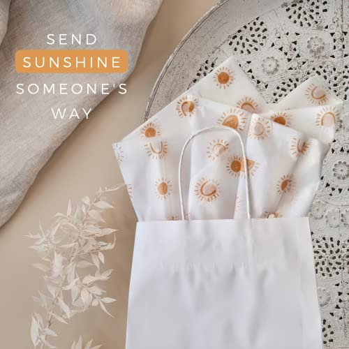 Lain & Lou Easter Tissue Paper for Packaging (25 Pack) Sunshine Boho Tissue Paper - Bulk Pastel Tissue Paper for Packaging Small Business - Boho Wrapping Paper - Orange Tissue Paper for Gift Bags