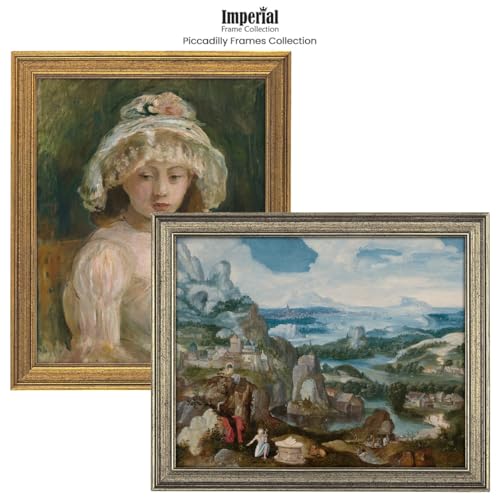Museum Collection Piccadilly Artist Vintage Picture Frames - 16x20 Gold - Single Frame for 1/2" Canvas, Paper and Panels, Museum Quality Wooden Antique Frame, Does not Include Glass or Backing