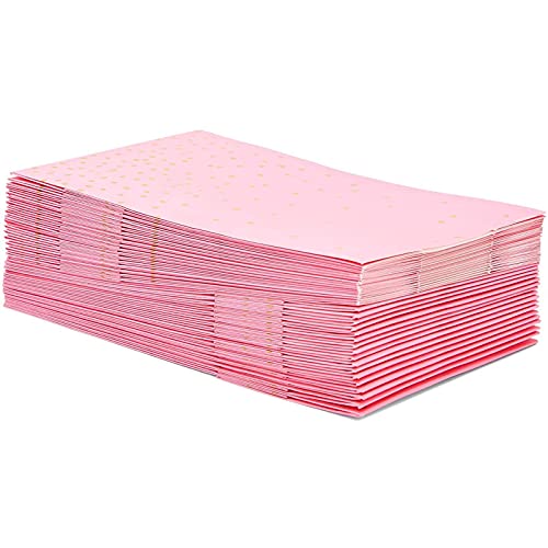 Sparkle and Bash Pink Gift Bag, Party Favor Bags with Gold Stickers (5.15 x 8.6 in, 36 Pack)