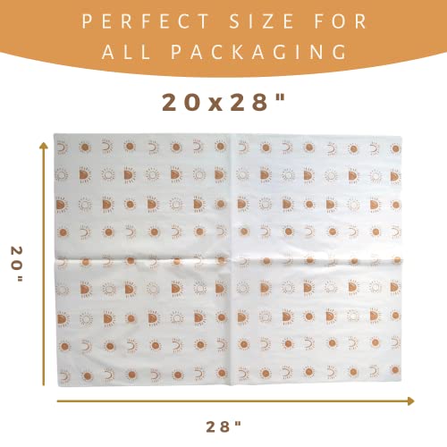 Lain & Lou Easter Tissue Paper for Packaging (25 Pack) Sunshine Boho Tissue Paper - Bulk Pastel Tissue Paper for Packaging Small Business - Boho Wrapping Paper - Orange Tissue Paper for Gift Bags