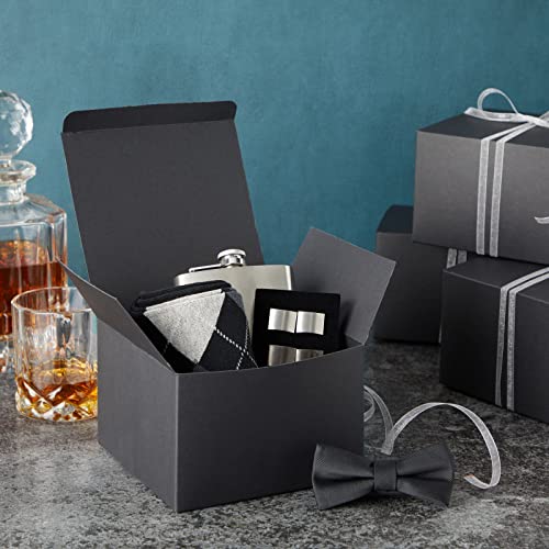 Juvale 30 Pack Black 6x6x4 Gift Boxes with Lids for Presents, Birthday Themed Party Favors, Groomsmen, Bridesmaid Proposal