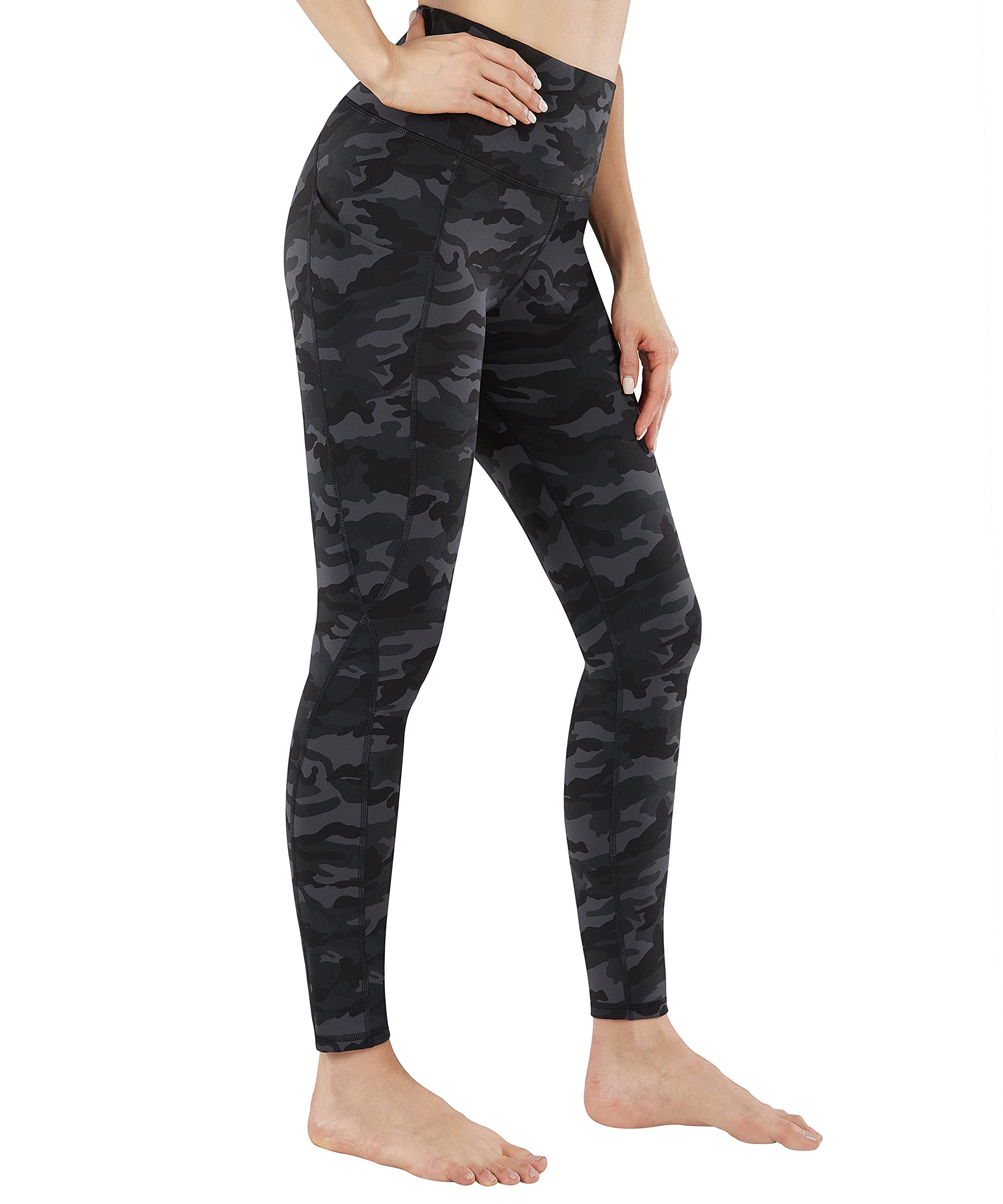PHISOCKAT 2 Pack High Waist Yoga Pants with Pockets, Tummy Control Leggings, Workout 4 Way Stretch Yoga Leggings