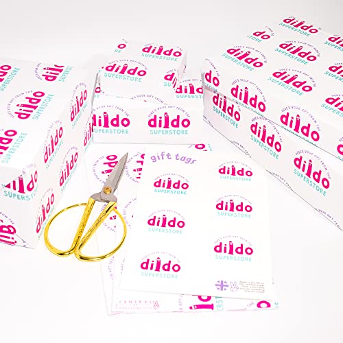 CENTRAL 23 Funny Wrapping Paper - 6 Sheets of Birthday Gift Wrap - Wrapping Paper Sheets for Women - For Bridal Shower - Bachelorette Party - Pink White - Comes With Fun Stickers
