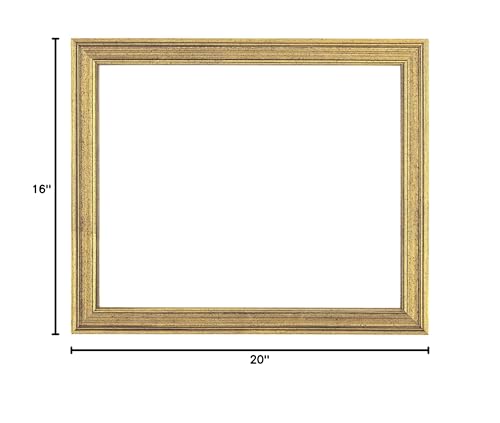 Museum Collection Piccadilly Artist Vintage Picture Frames - 16x20 Gold - Single Frame for 1/2" Canvas, Paper and Panels, Museum Quality Wooden Antique Frame, Does not Include Glass or Backing