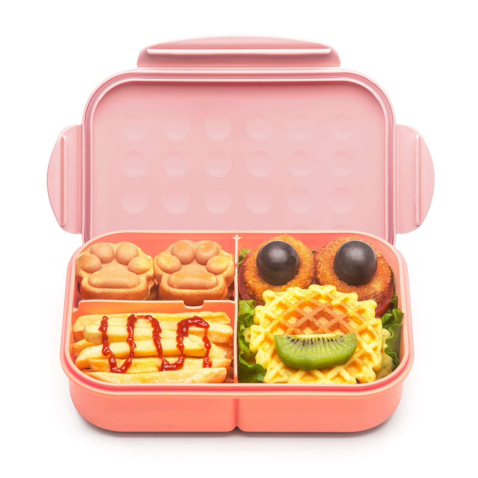 MISS BIG® Bento Box for Kids,Bento Box & Lunch Box,Leakproof, No BPAs/Chemical Dyes,M/W, D/W & Fridge Safe,1150ml Large Lunch Box for School, Picnic, Travel (Pink)