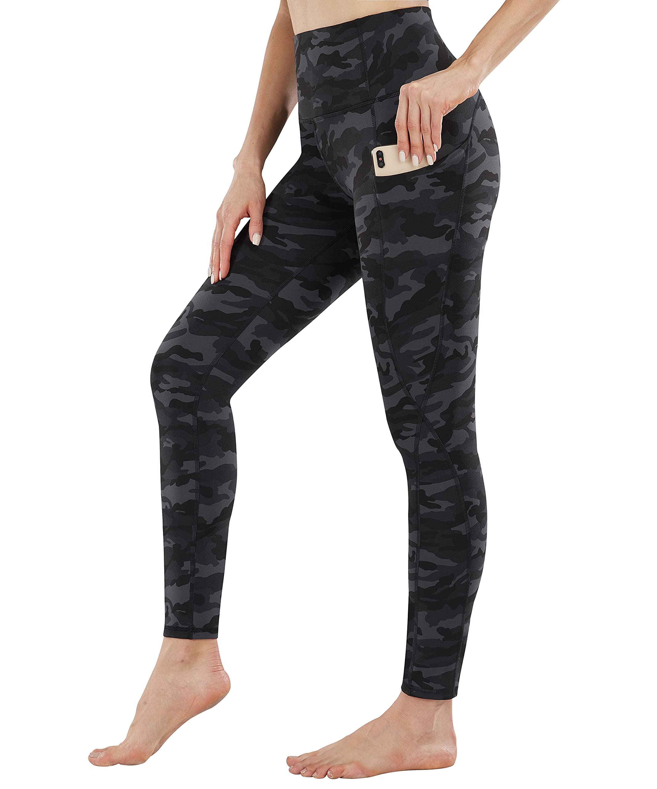 PHISOCKAT 2 Pack High Waist Yoga Pants with Pockets, Tummy Control Leggings, Workout 4 Way Stretch Yoga Leggings