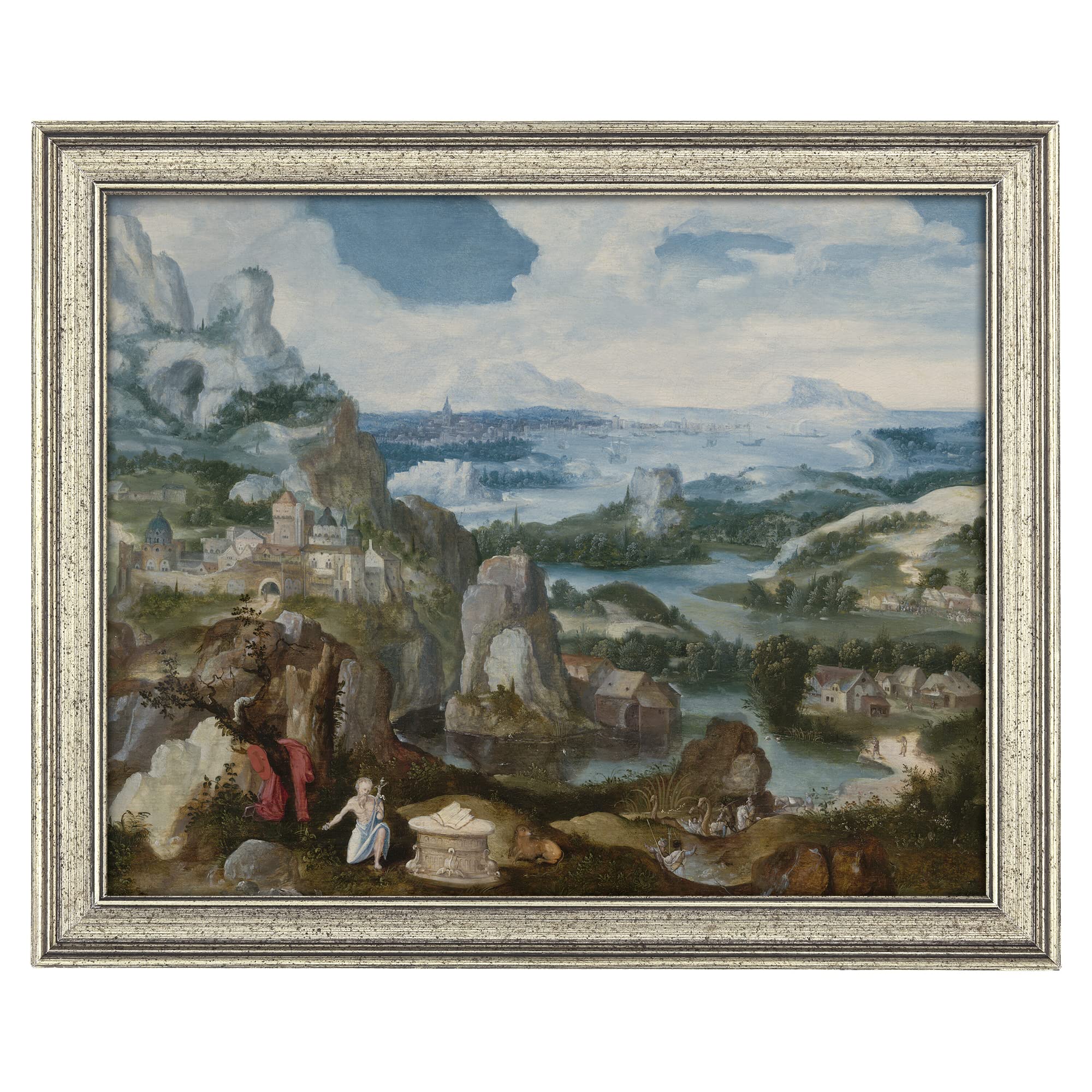 Museum Collection Piccadilly Artist Vintage Picture Frames - 16x20 Silver - Single Frame for 1/2" Canvas, Paper and Panels, Museum Quality Wooden Antique Frame, Does not Include Glass or Backing