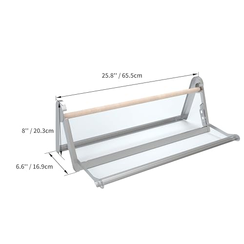 HFS(R) Paper Roll Holder Dispenser with Cutter Wall Mounted or Table Top for Cafe, Artist Studio, Office, Kitchen, Living 24"