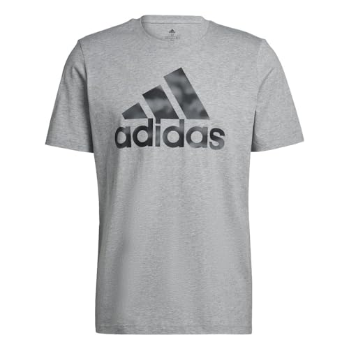 adidas Men's Essentials Camouflage Printed Tee, Medium Grey Heather, Large