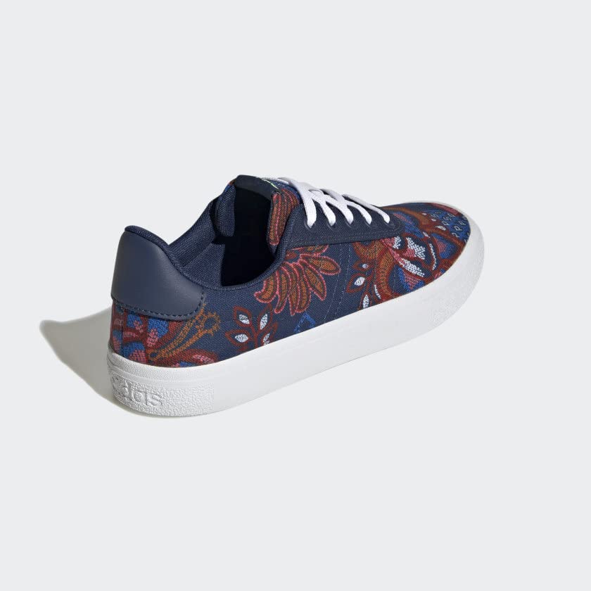 adidas Women's VULCRAID3R Skate Shoe, Mystery Blue/Hi-Res Yellow/FTWR White, 8.5