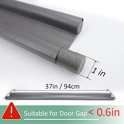 Bluearks 37 Inch Door Draft Stopper, Under Door Draft Stopper for Bottom, Twin Door Draft Stopper, Adjustable Door Sweep, Door Noise Blocker Cold Air (Size Adjustable