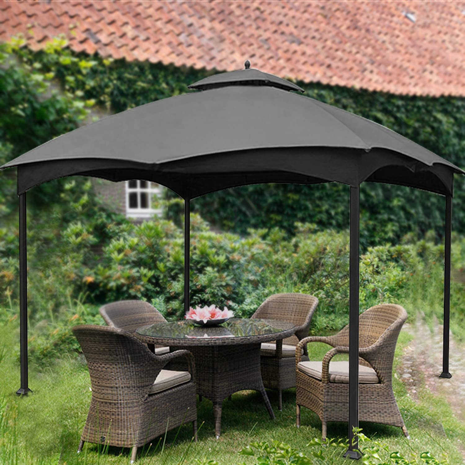 CoastShade Patio 10X12 Replacement Canopy Roof for 10X12 Gazebo Backyard Double Top Gazebo #GF-12S004B-1(Gray)