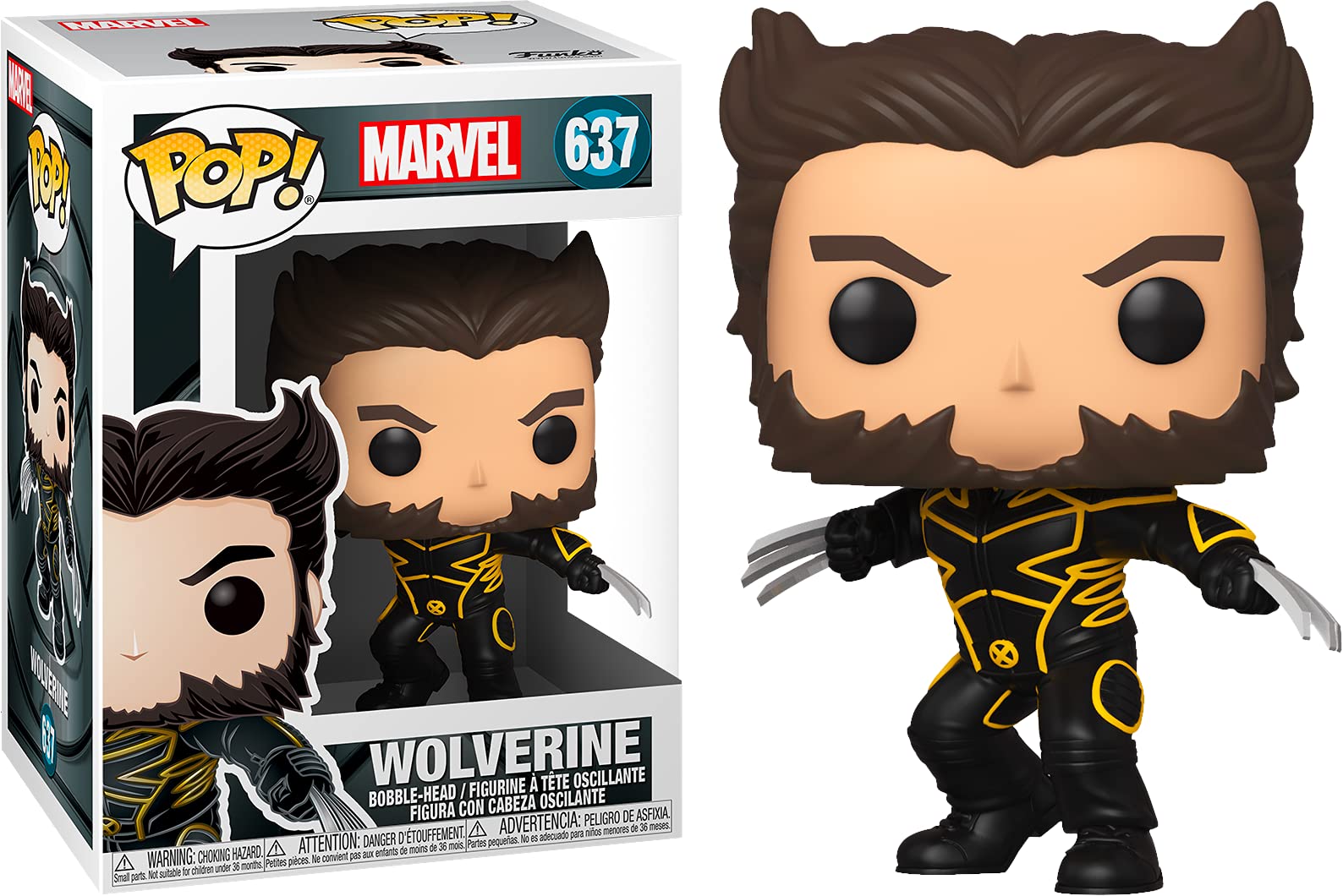 POP Marvel: X-Men 20th Anniversary - Wolverine in Jacket Funko Pop! Vinyl Figure (Bundled with patible Pop Box Protector Case) Multicolored 3.75 inches
