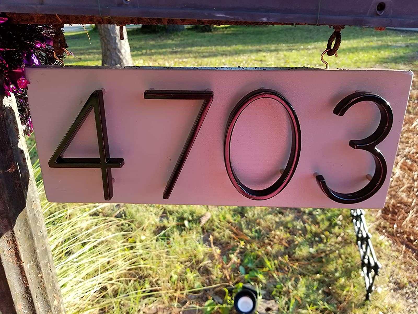 5 Inch House Numbers for Outside, Metal Modern Floating House Numbers, Garden Door Mailbox Decor Number with Nail Kit, Visibility Signage (Black 3)