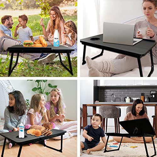 Laptop Desk for Bed,Asltoy Laptop Bed Tray Table,Foldable Lap Desk Stand Notebook Desk Adjustable Laptop Table for Bed Portable Notebook Bed Tray Lap Tablet with Cup Holder