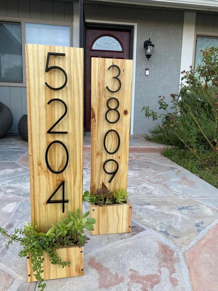 5 Inch House Numbers for Outside, Metal Modern Floating House Numbers, Garden Door Mailbox Decor Number with Nail Kit, Visibility Signage (Black 3)