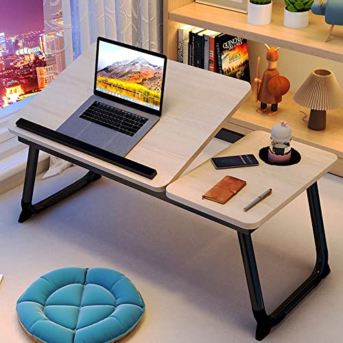 Laptop Desk for Bed,Asltoy Laptop Bed Tray Table,Foldable Lap Desk Stand Notebook Desk Adjustable Laptop Table for Bed Portable Notebook Bed Tray Lap Tablet with Cup Holder