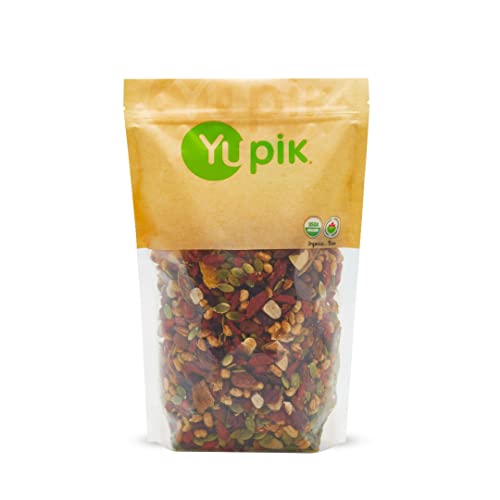 Yupik Organic Kathmdu Mix, 1 lb (16 oz), USDA Certified, Gluten-Free, Vegan, Non-GMO, Colorful Dried Fruit, Seeds, Beans, & Nuts with Goji Berries, Mango, Brazil Nuts, Pumpkin Seeds, & Tamari Almonds
