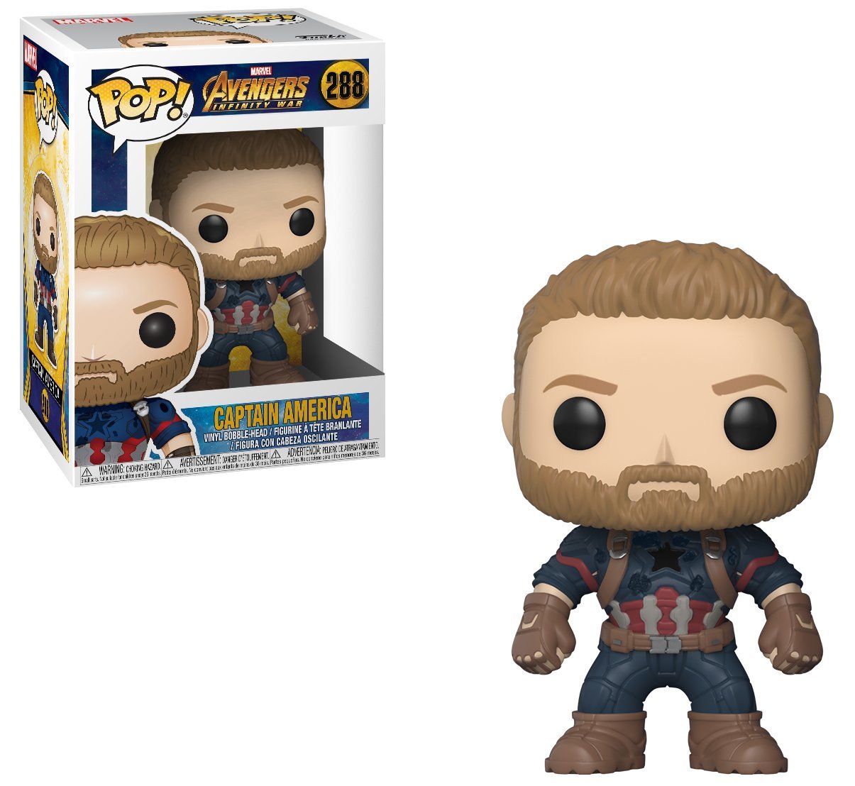 POP Marvel: Avengers Infinity War - Captain America Funko Pop! Vinyl Figure (Bundled with Compatible Pop Box Protector Case), Multicolored, 3.75 inches