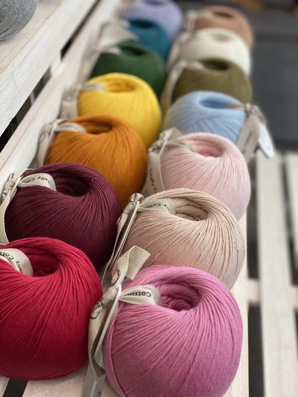 About Strings 100% Organic Cotton No.3 Light DK Yarn 3.53oz(100g) 234 Yards per Ball, 2-Pack (Lunar)