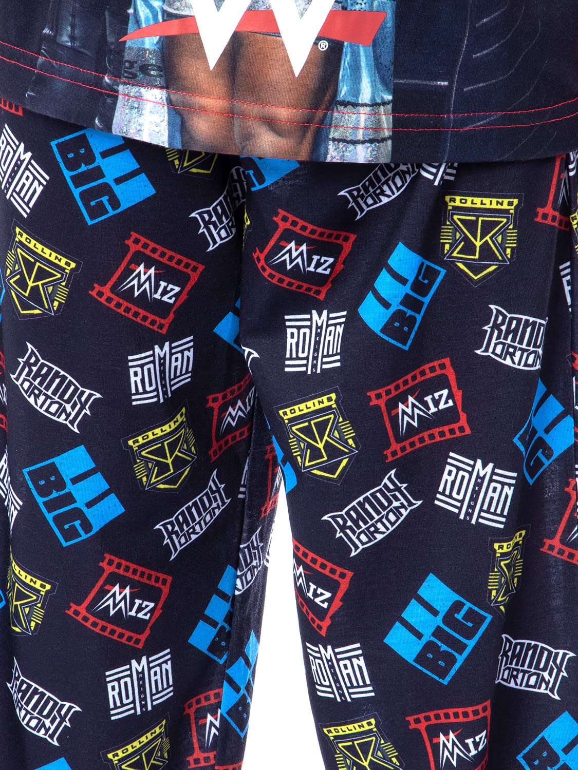INTIMO WWE Boys' Wrestling Randy Orton Roman Reigns Raglan Sleep Pajama Set (4/5) Black