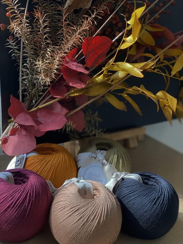 About Strings 100% Organic Cotton No.3 Light DK Yarn 3.53oz(100g) 234 Yards per Ball, 2-Pack (Lunar)