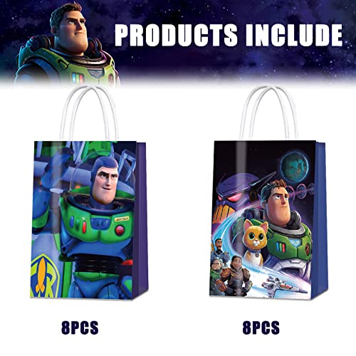 VDESFUEBY 16 Pack Buzz Lightyear Party Gift Bag Birthday Gift Bag Snack Goodies Bag Kids Party Supplies