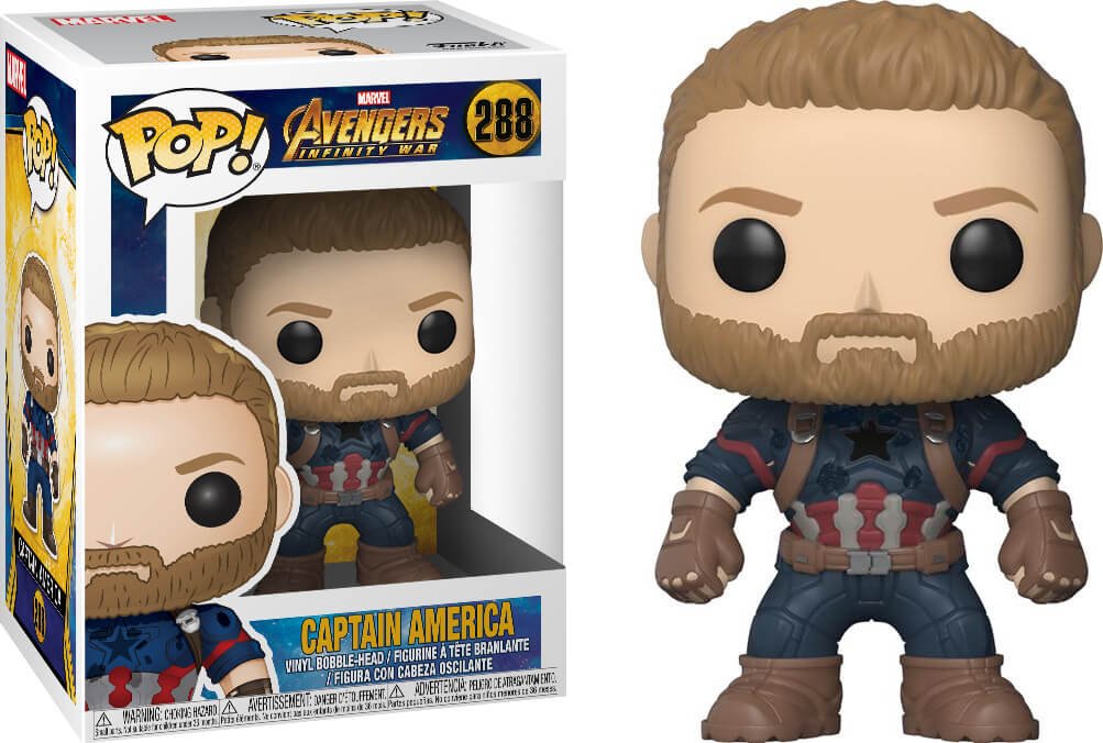 POP Marvel: Avengers Infinity War - Captain America Funko Pop! Vinyl Figure (Bundled with Compatible Pop Box Protector Case), Multicolored, 3.75 inches