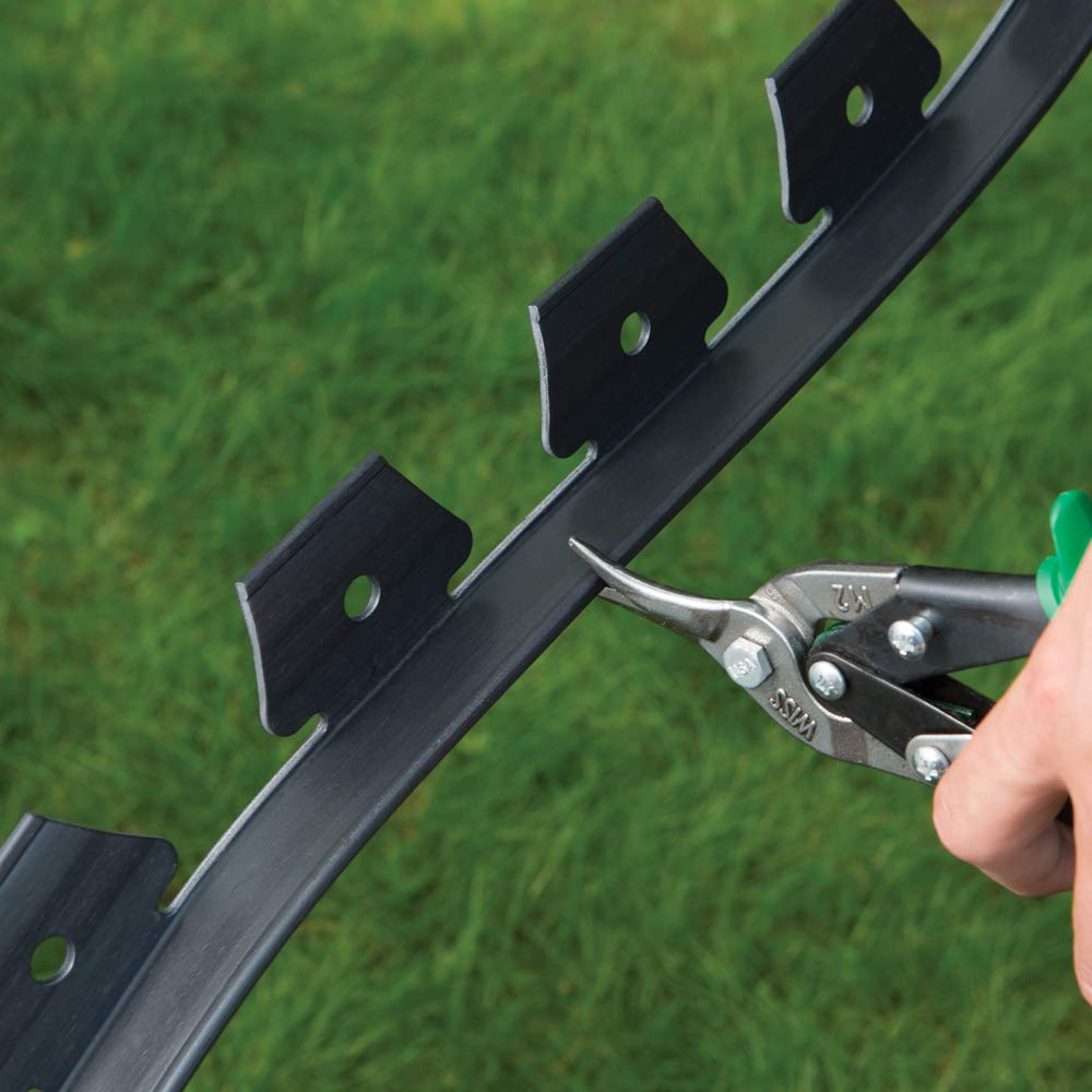 EasyFlex No-Dig Landscape Edging with Anchoring Spikes, 1.3 in. Tall Straight Top Plastic Garden Border, 120 Foot Kit, Black